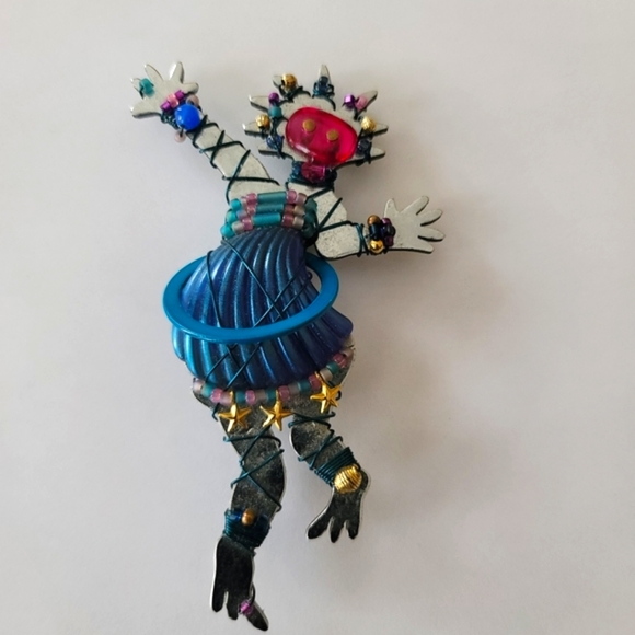 Liztech | Jewelry | Vintage Liztech 99 Mod Hula Hoop Girl Brooch | Poshmark